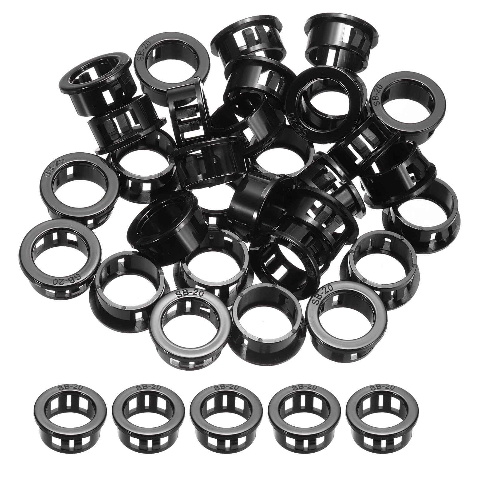 48pcs Wire Grommet, 19.7mm Mounting Dia Plastic Grommets Cable Hose ...