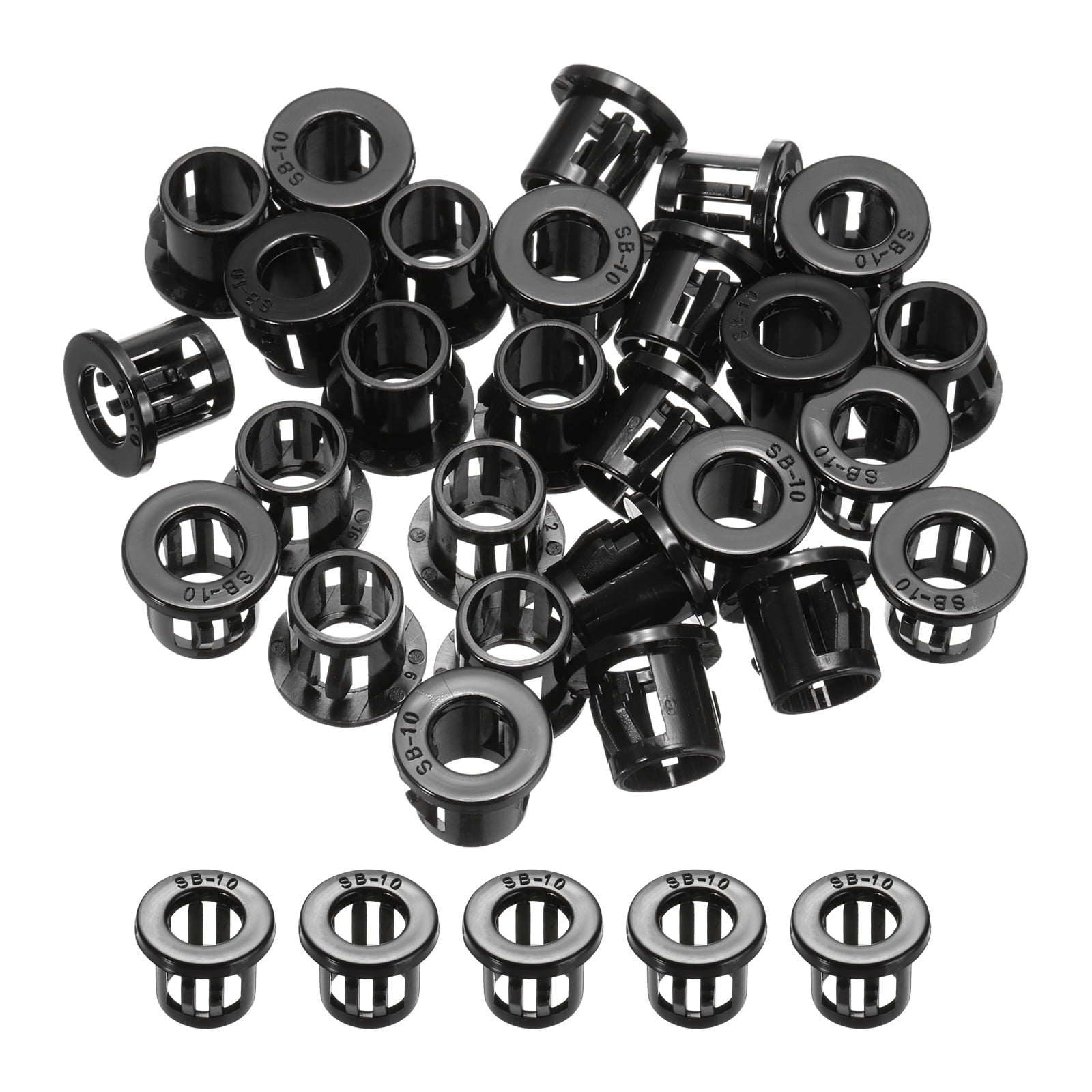 48pcs Wire Grommet, 9.5mm Mounting Dia Plastic Grommets Cable Hose Snap ...