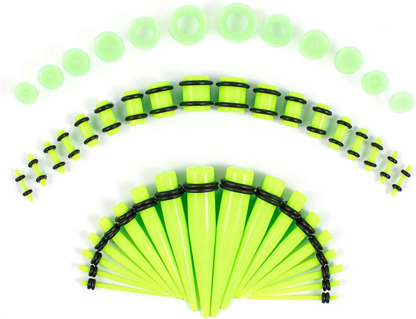 48pieces Top Ear Stretching Kit Set : Acrylic Tapers and Plugs with ...