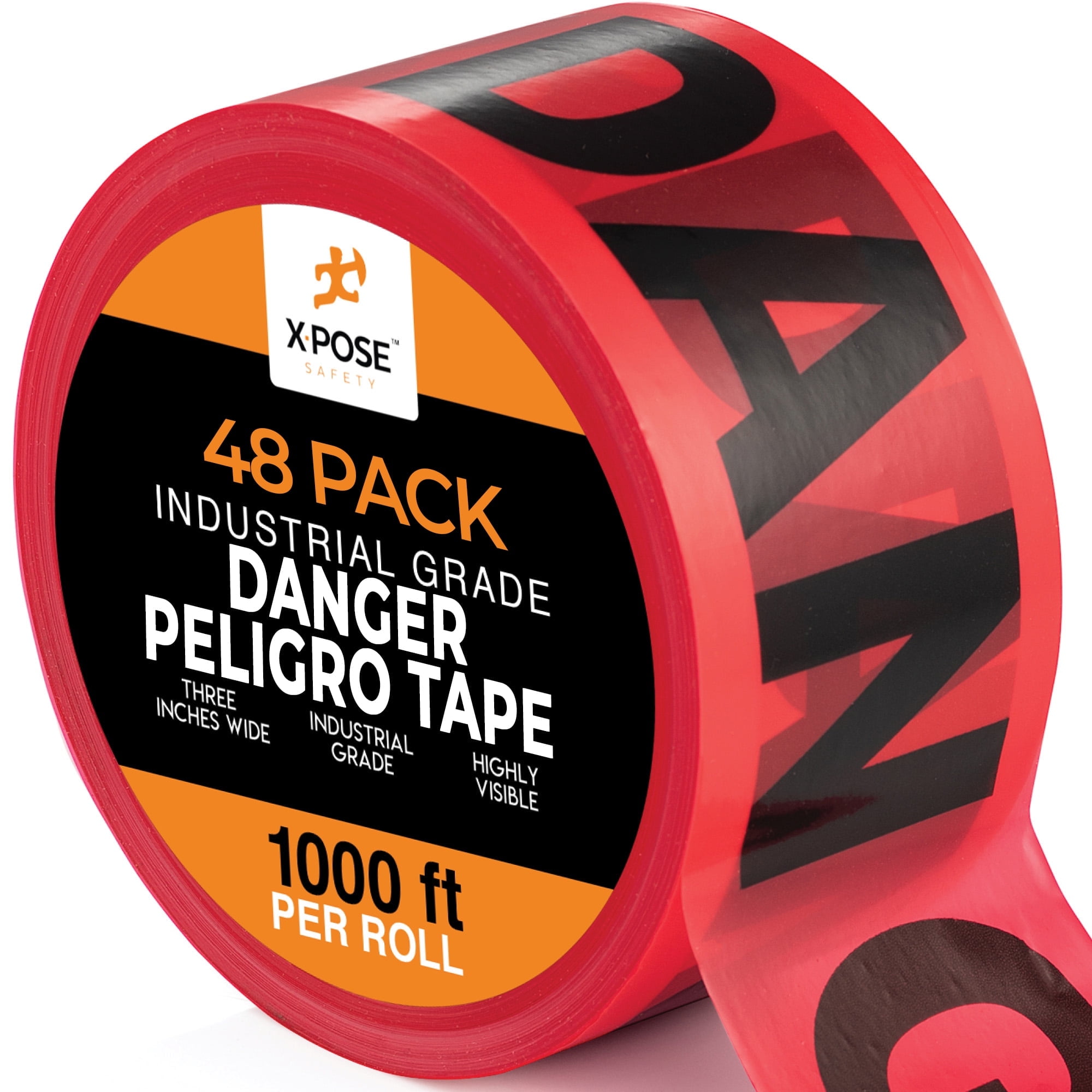 48pk Danger/Peligro Do Not Enter Tape Roll - 48 Rolls - 1000 Ft x 3 Inch Wide Each - Red Safety ...