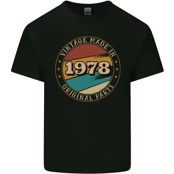 48th Birthday Vintage Made In 1978 Mens Cotton T-Shirt Tee Top ...