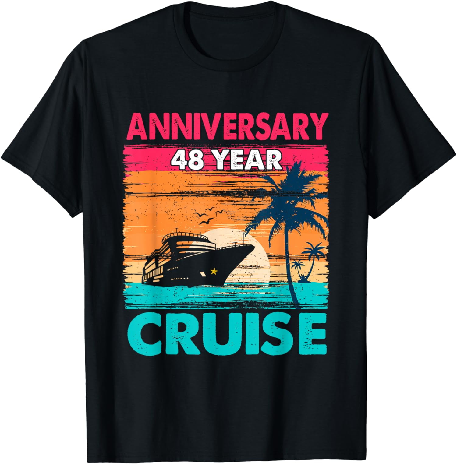 48th Wedding Anniversary Cruise Couple 48 Years Since 1975 T-Shirt ...