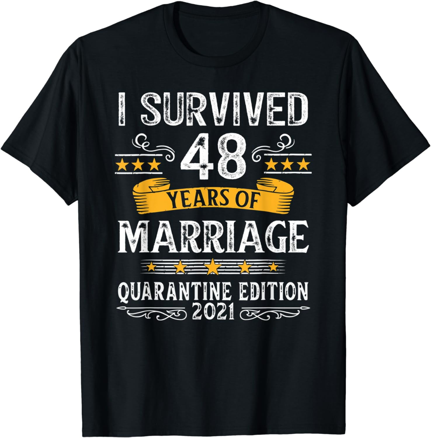 48th Wedding Anniversary Quarantine Gifts 48 Years Couples T-Shirt ...