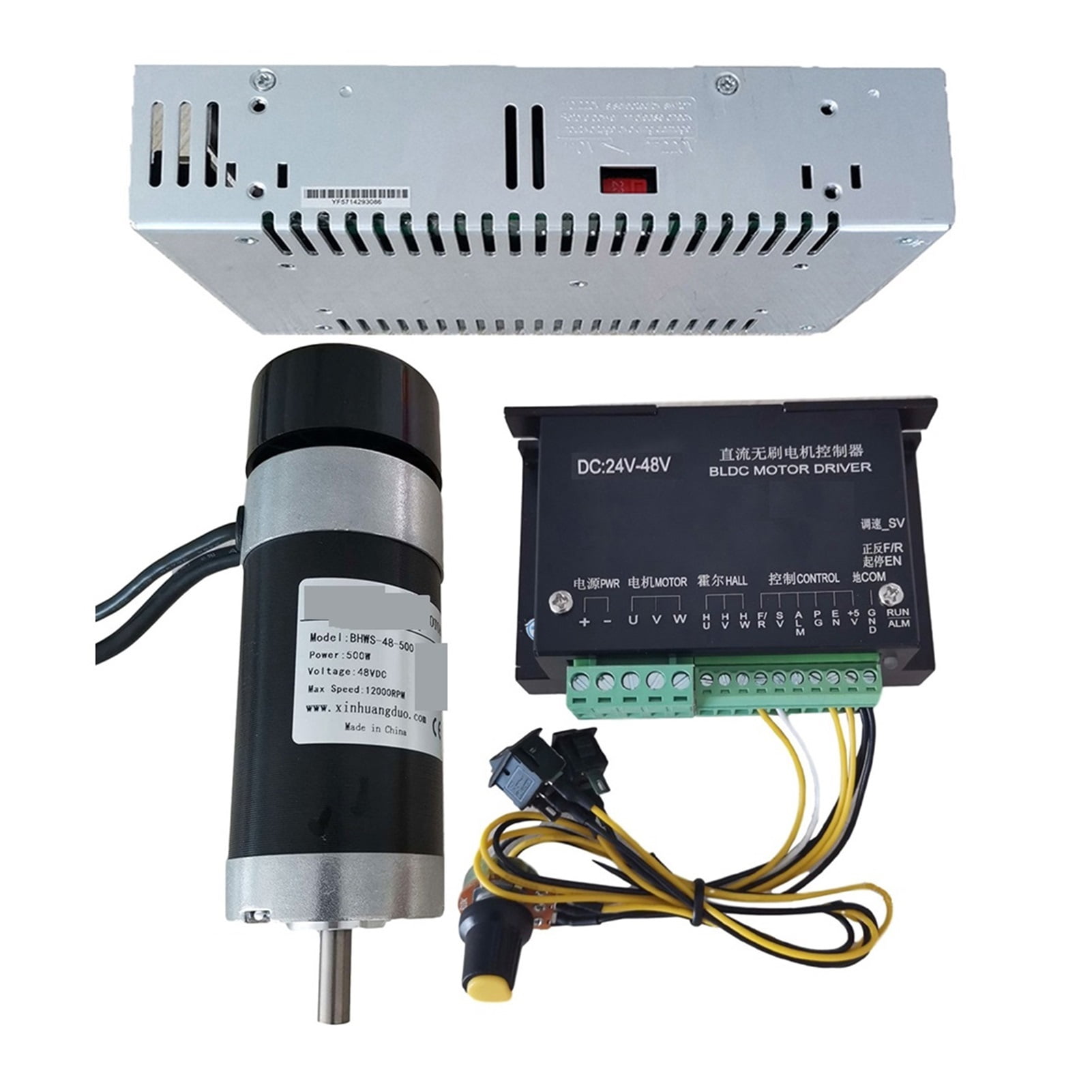 48v 500W Brushless Spindle Motor+57MM Clamp With Screws+ 48V Brushless ...