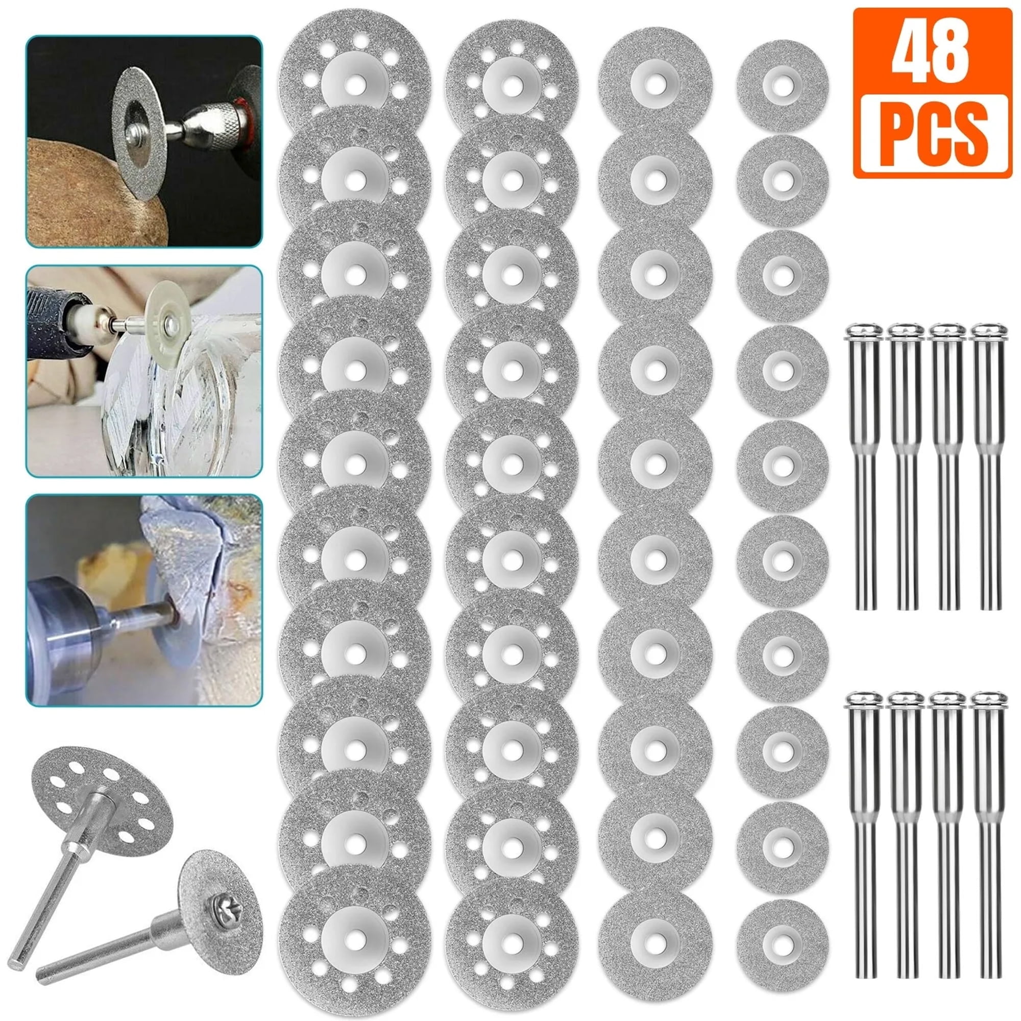48x Diamond Cutting Wheels Rotary Tool Die Grinder Metal Cut Off Disc ...
