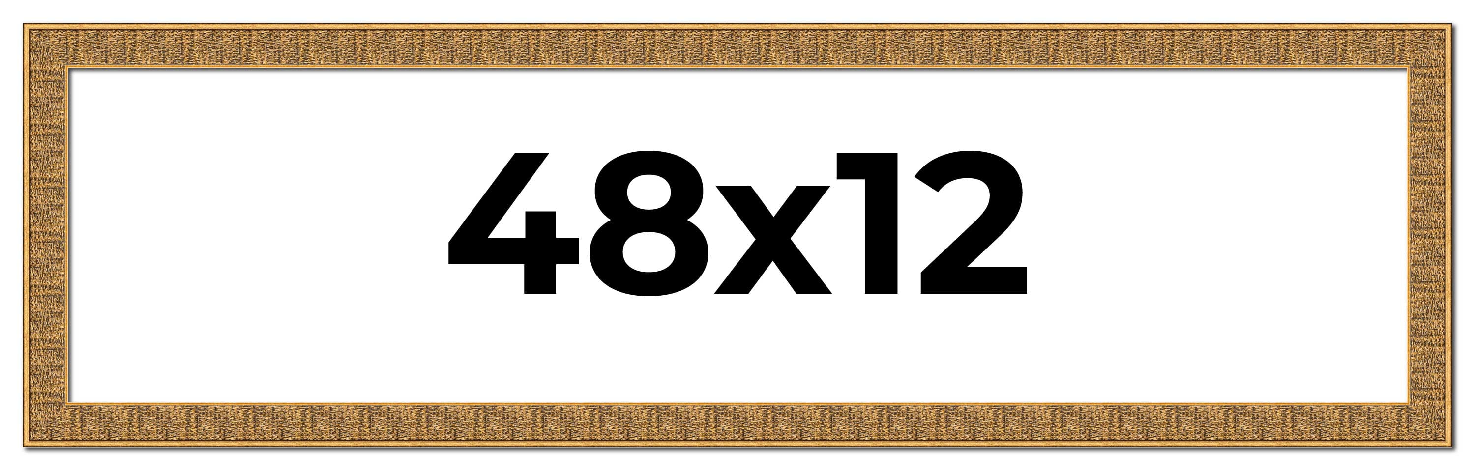 48x12 Frame Black and Gold Distressed Solid Wood Sonoma Picture Frame ...