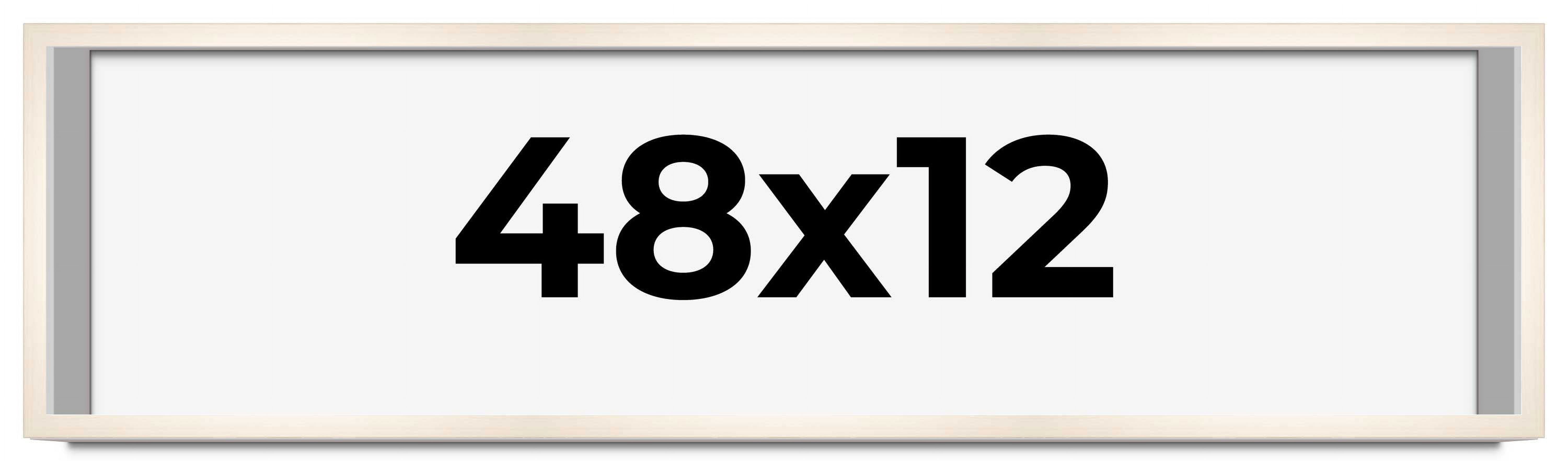 48x12 Frame White Wash Solid Wood Picture Frame | 0.8125 Inch Moulding ...