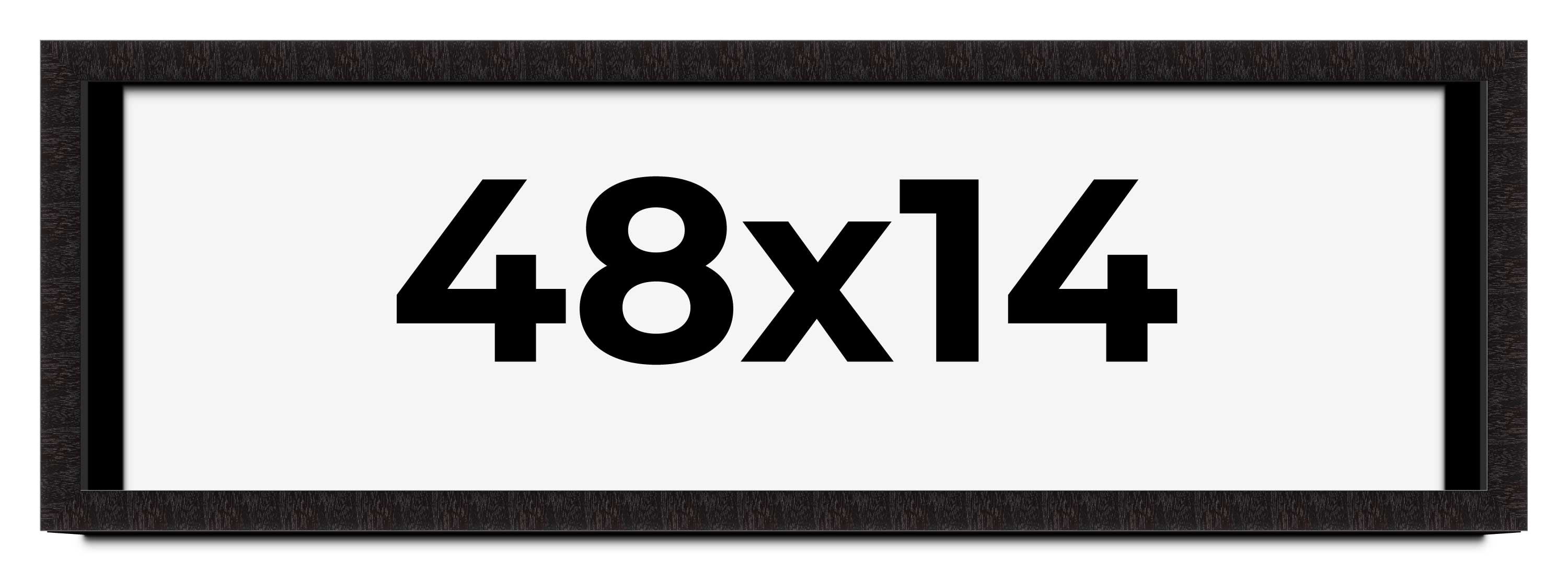 48x14 Shadow Box Black Solid Wood Display Picture Frame | 1 Inch Rabbet ...