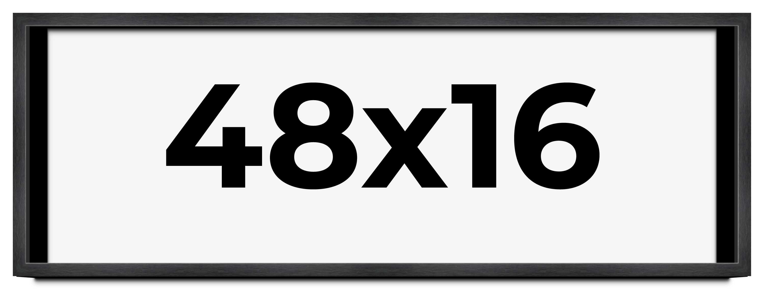 48x16 Frame Black Charcoal Grey Wood Textured Picture Frame | 0.75 Inch ...