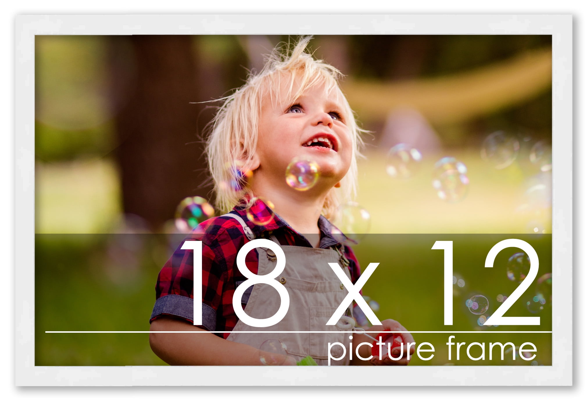 18x12 White Wood Picture Frame - UV Acrylic, Foam Board Backing ...