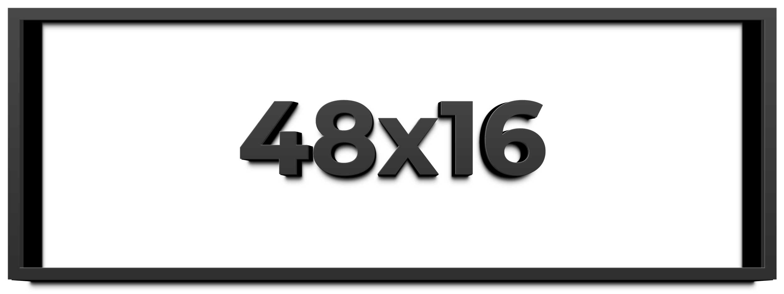 48x16 Shadow Box Frame Black | 1 inches Deep Real Wood Contemporary ...