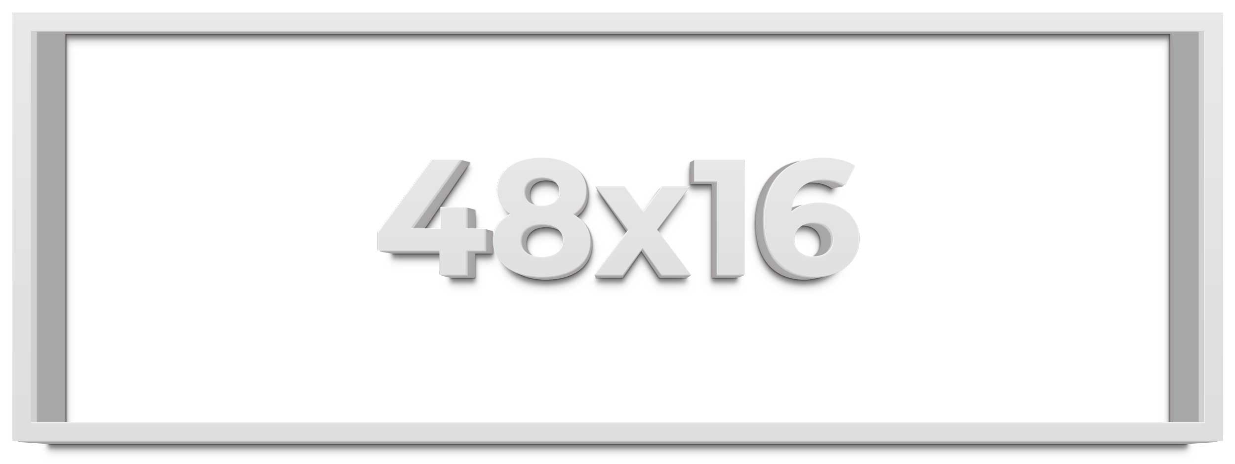 48x16 Shadow Box Frame White | 2 Inches Deep Real Wood Contemporary ...