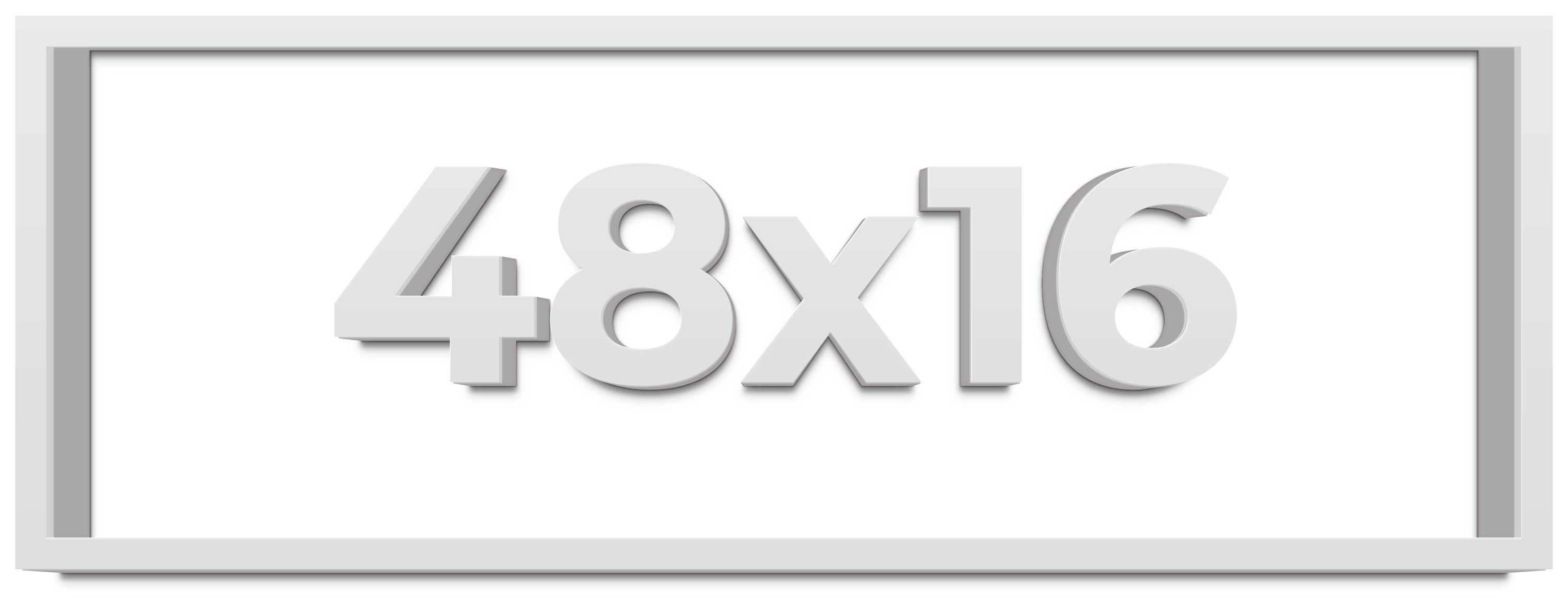 48x16 Shadow Box High Gloss White Display Frame | 1.625 Inches Deep | 1 ...