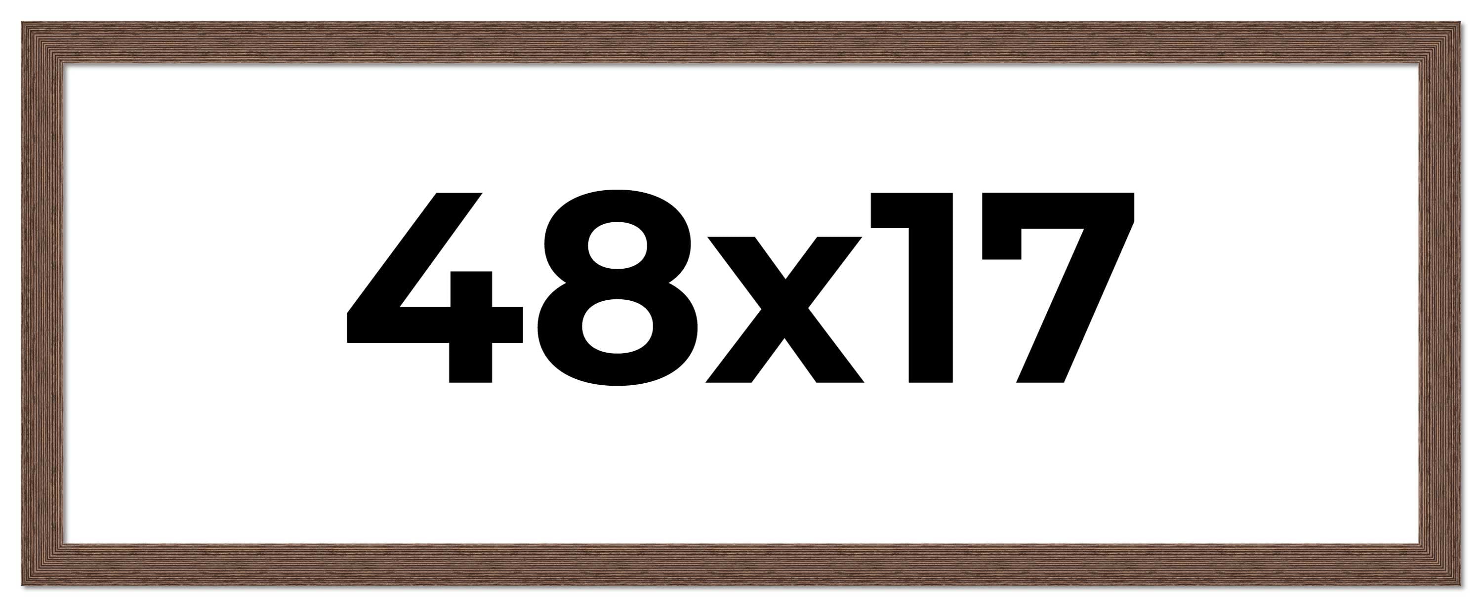 48x17 Frame Brown Farmhouse Solid Wood Picture Frame Width 1.5 Inches ...