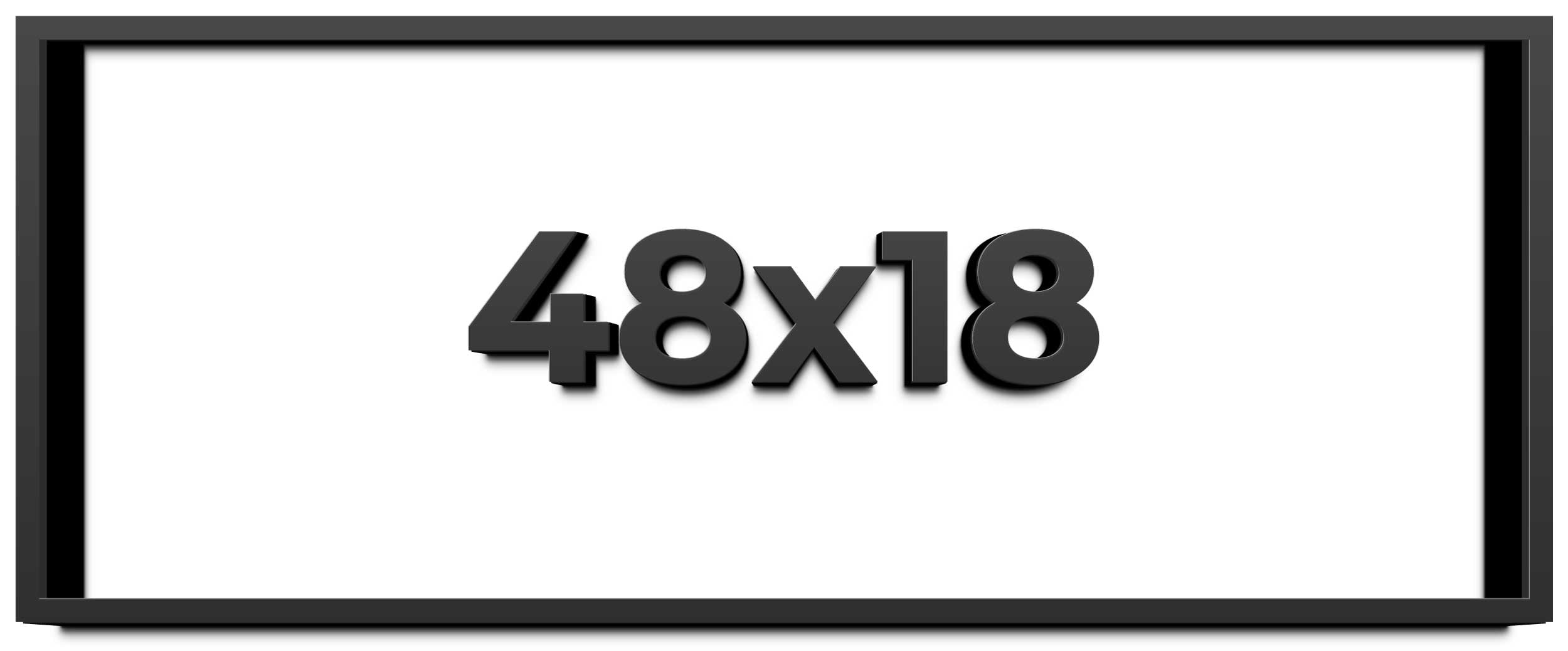 48x18 Shadow Box Frame Black | 1 inches Deep Real Wood Contemporary ...
