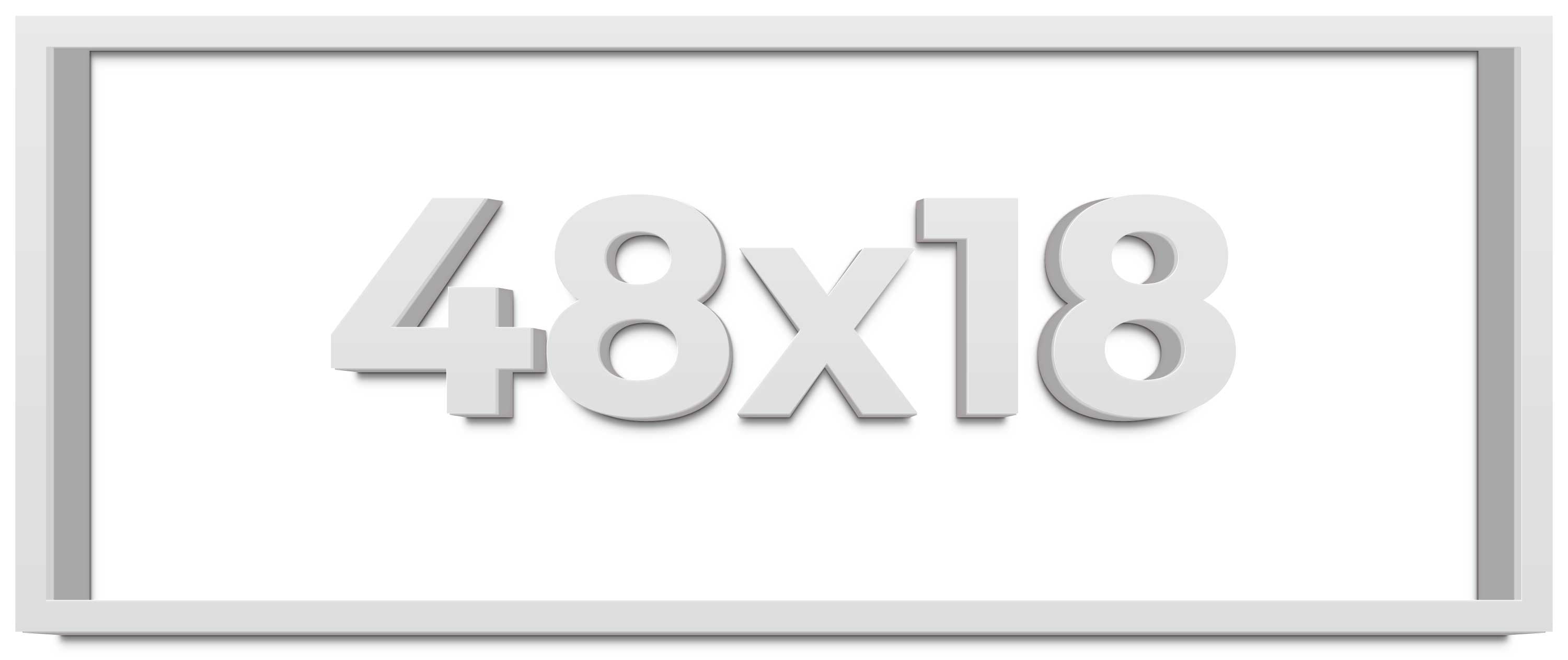 48x18 Shadow Box High Gloss White Display Frame | 1.625 Inches Deep | 1 ...