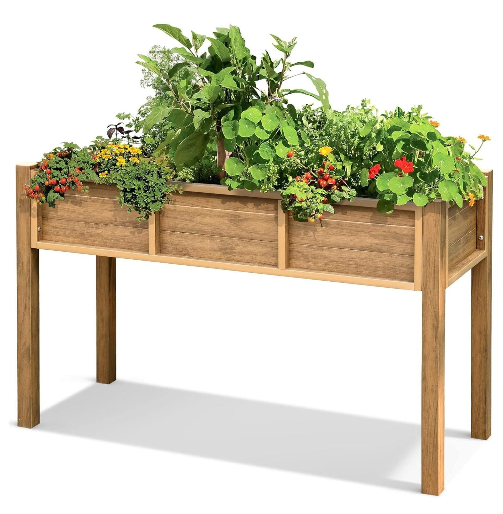 48x18x30in Raised Garden Bed Kit, Wood Planter Box Stand,Weather ...