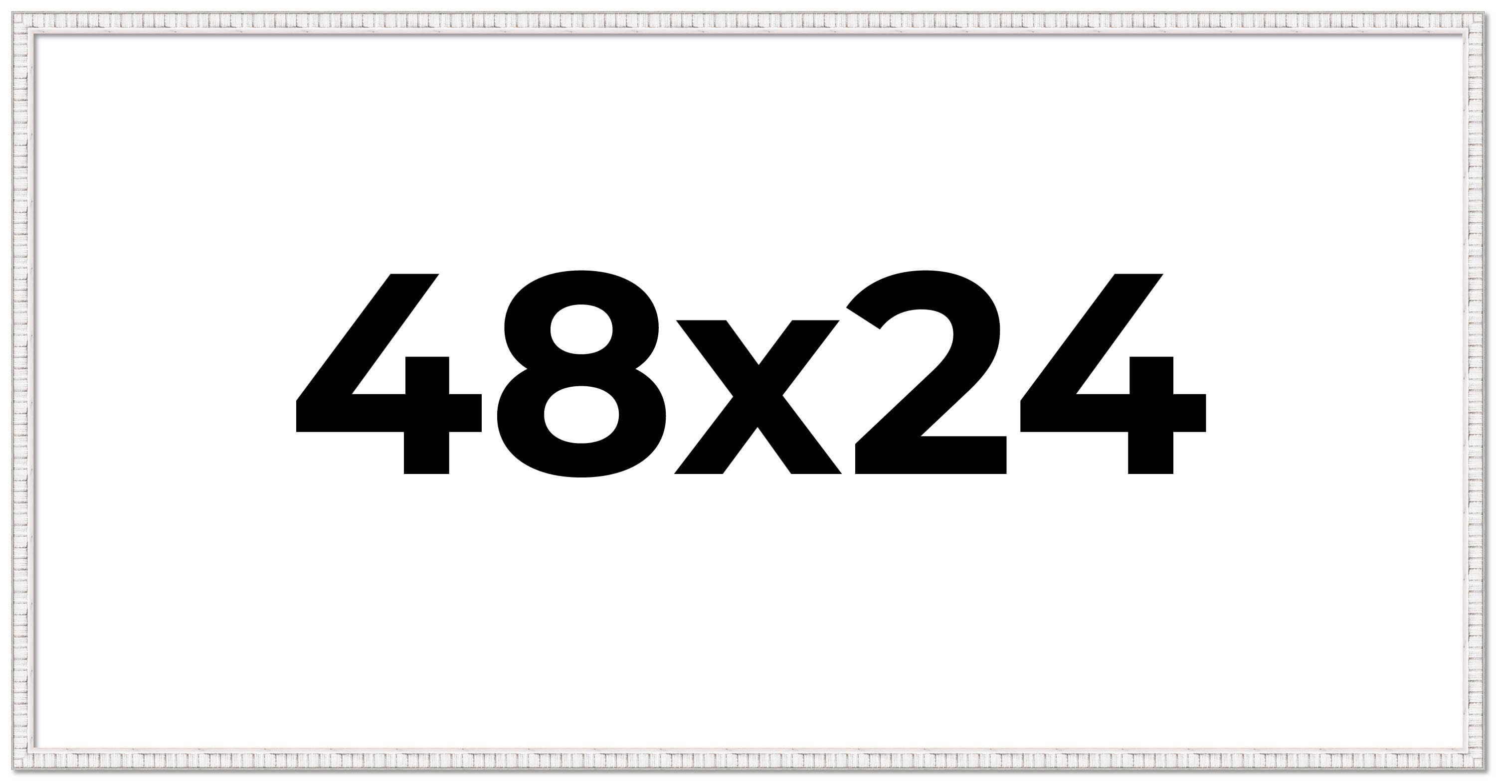 48x24 Frame White Scuffed Rustic Solid Wood Picture Frame | 0.75 Inch ...