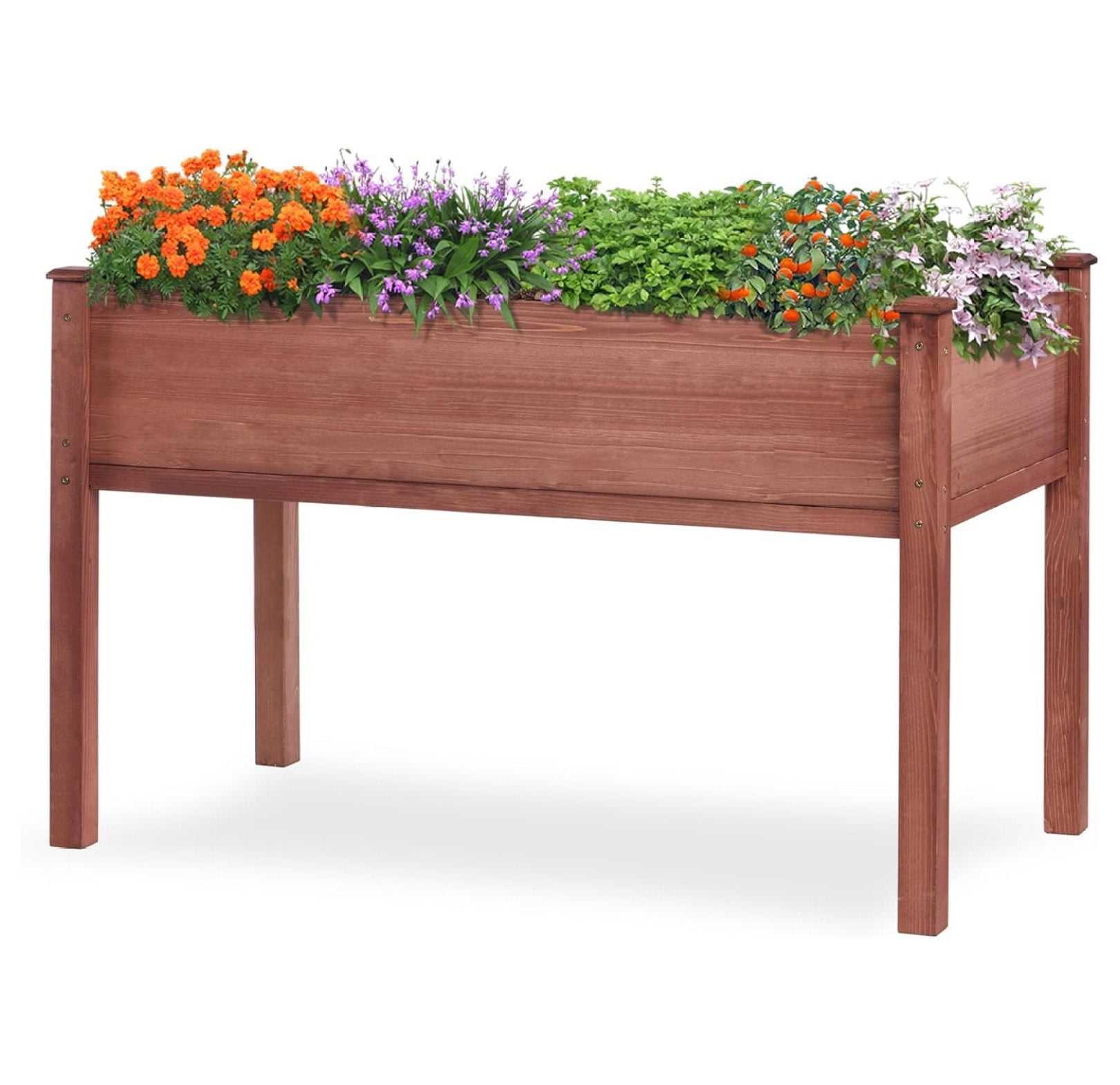 48x24x30 inch Raised Garden Bed with Legs, Elevated Wooden Planter Box ...