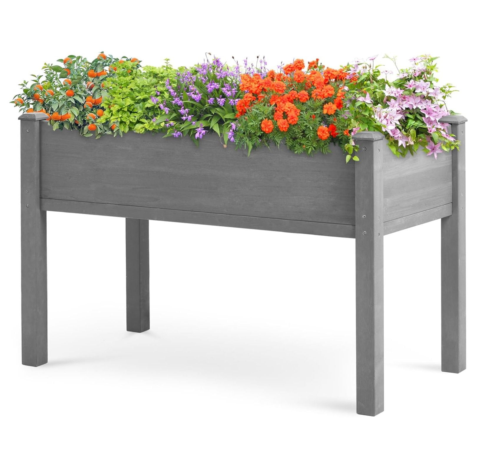 48x24x30 inch Raised Garden Bed with Legs, Elevated Wooden Planter Box ...