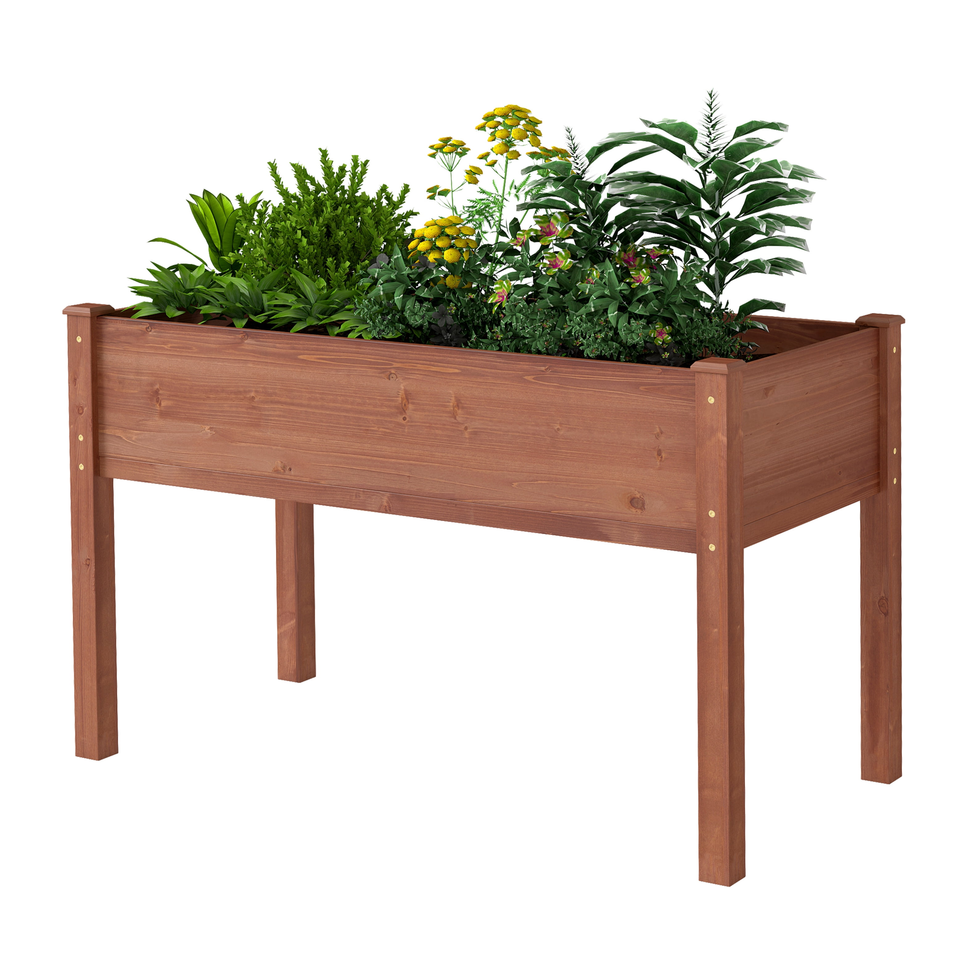 48x24x30 inch Raised Garden Bed with Legs, Elevated Wooden Planter Box ...