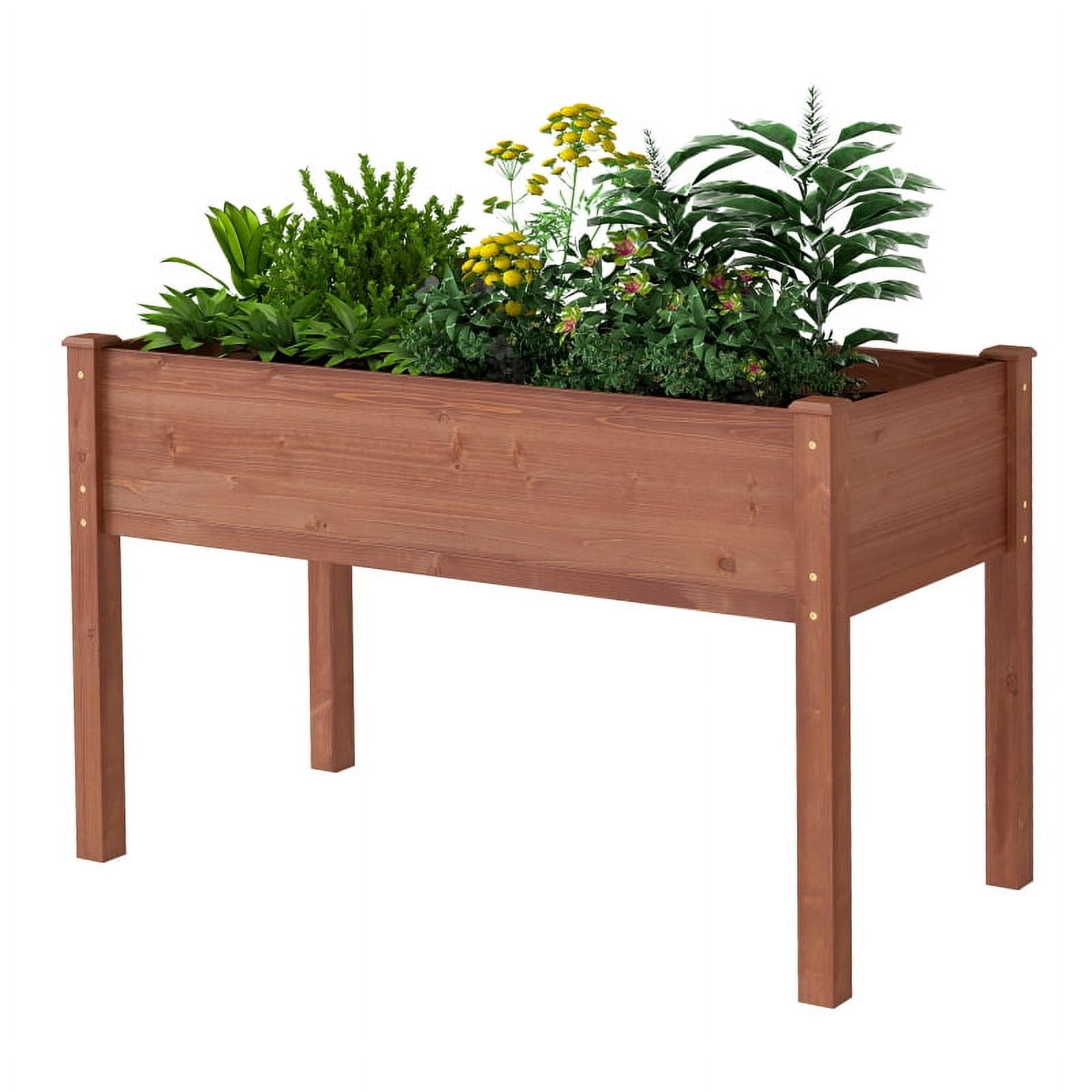 48x24x30 inch Raised Garden Bed with Legs, Elevated Wooden Planter Box ...