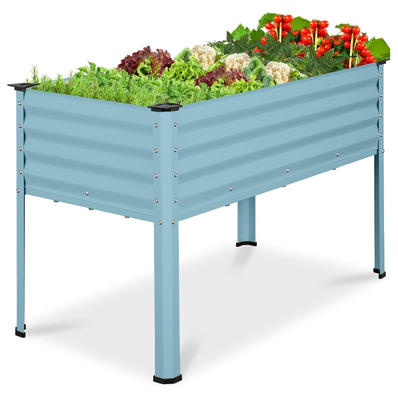 48x24x30in Galvanized Raised Garden Bed, Metal Elevated Planter Box ...