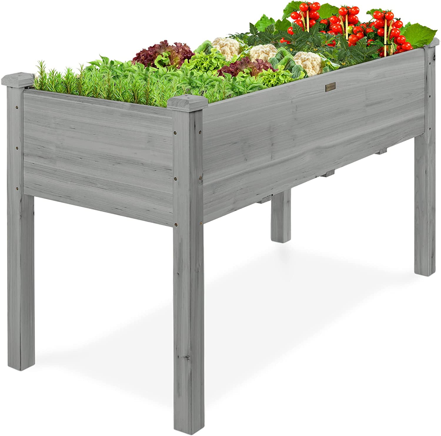 48x24x30in Raised Garden Bed, Elevated Wooden Planter for Backyard w ...