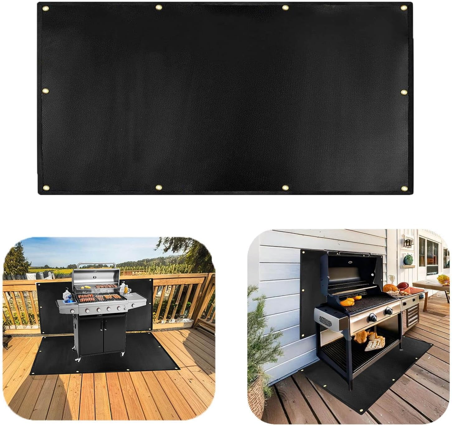 48x30'' Grill Mats for Outdoor Grill, Fireproof Heat Shield for Grill ...