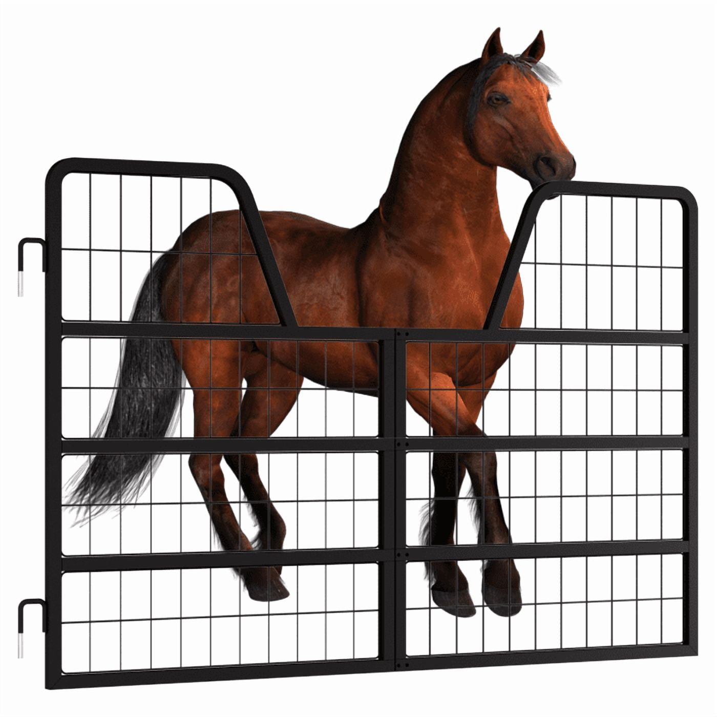 48x32In Horse Stall Guard, Horse Stall Door Gates, Black, 0.8In Thick ...