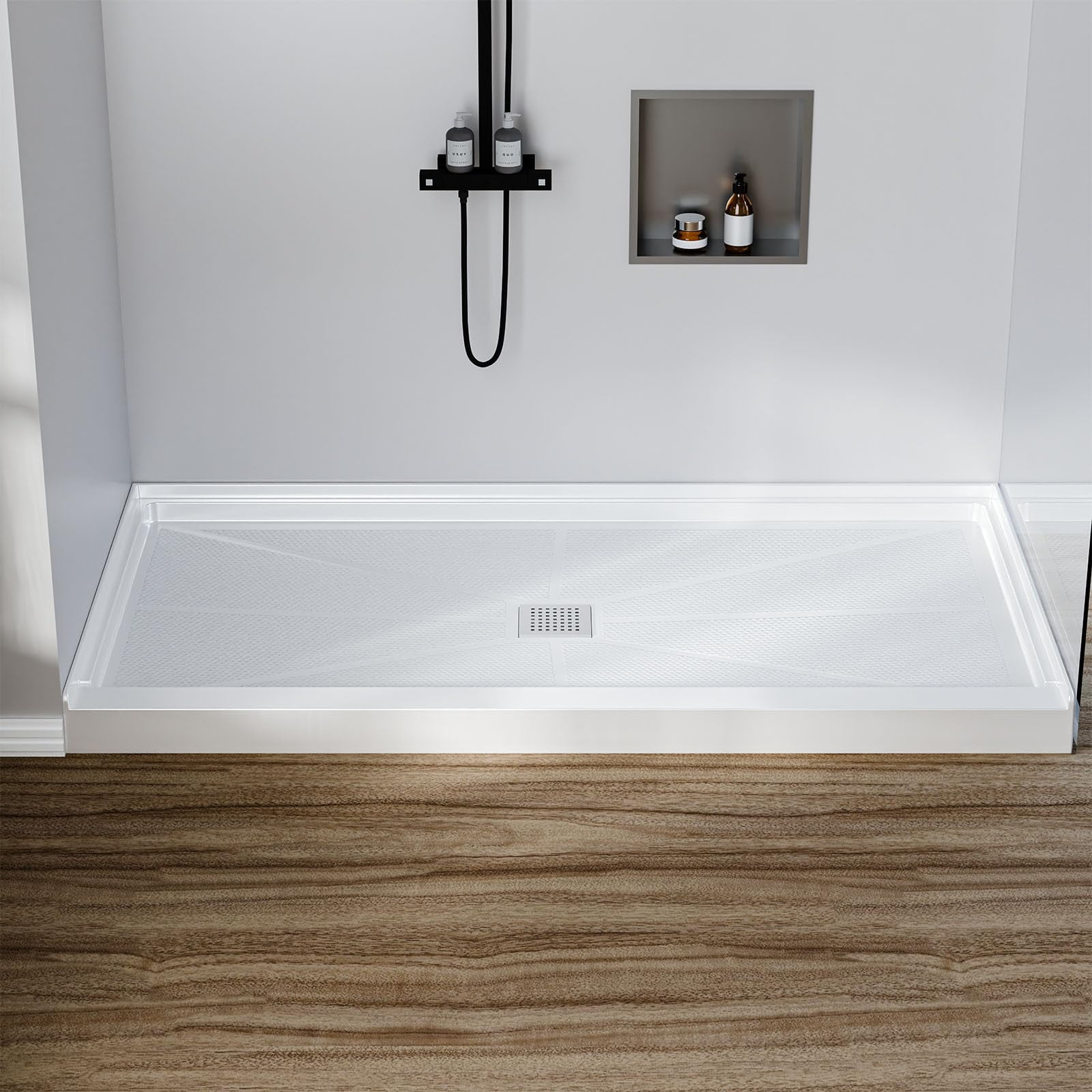 48x32x4 Inch/60x32x4 Inch Shower Base, SMC Polymer Shower Pan with 304 ...