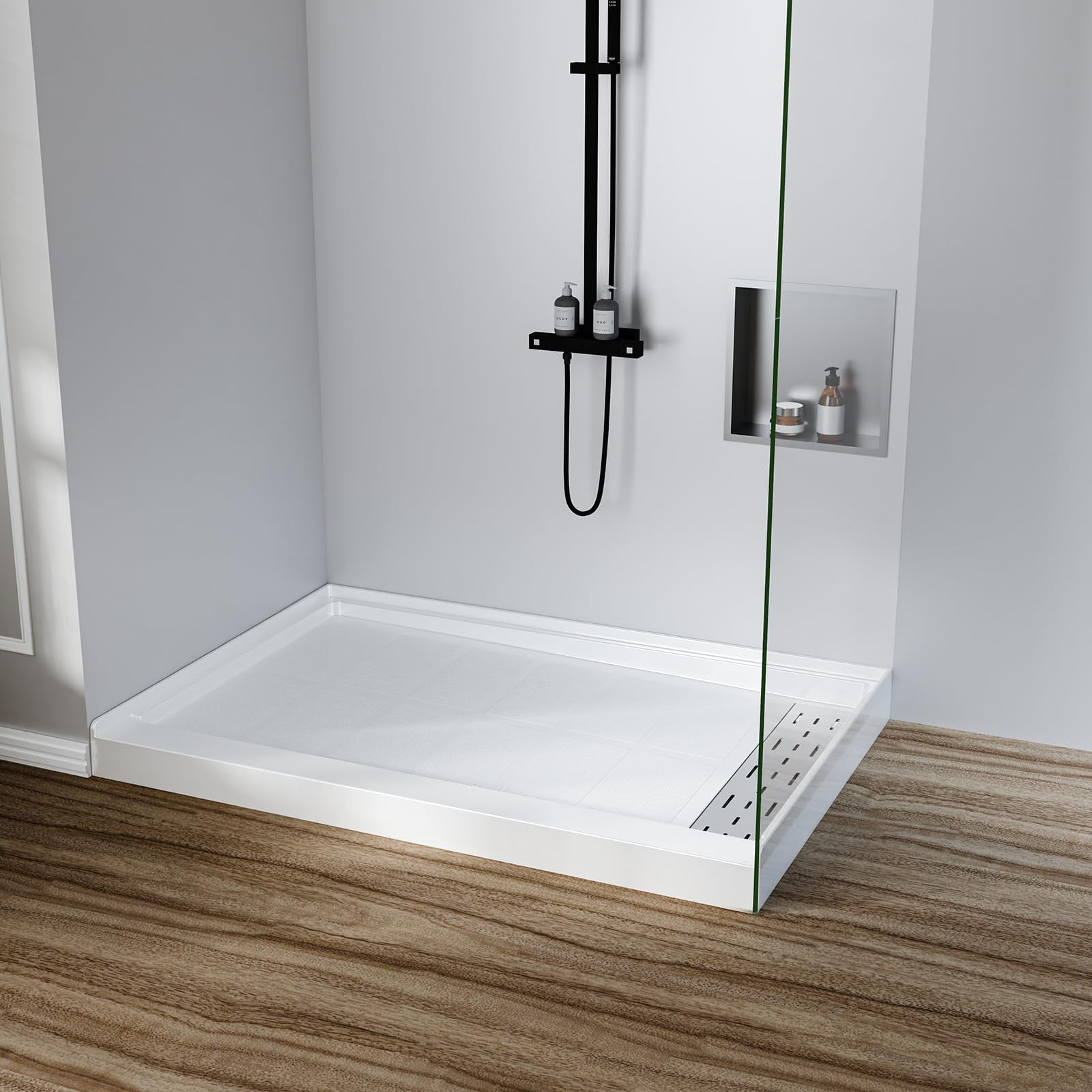 48x32x4 Inch/60x32x4 Inch Shower Base, SMC Polymer Shower Pan with 304 ...