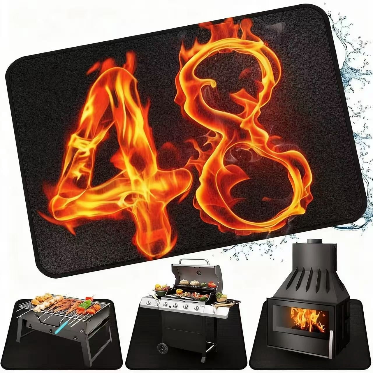 Panbear 48x36 inch Reversible Grill Mat for Outdoor BBQ Fire and Oil ...