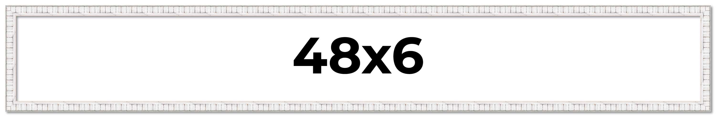 48x6 Frame White Scuffed Rustic Solid Wood Picture Frame | 0.75 Inch ...