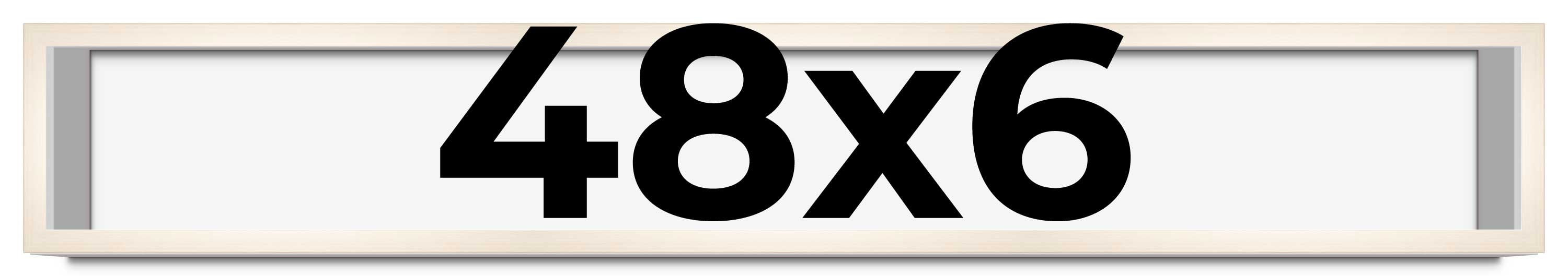 48x6 Frame White Wash Solid Wood Picture Frame | 0.8125 Inch Moulding ...