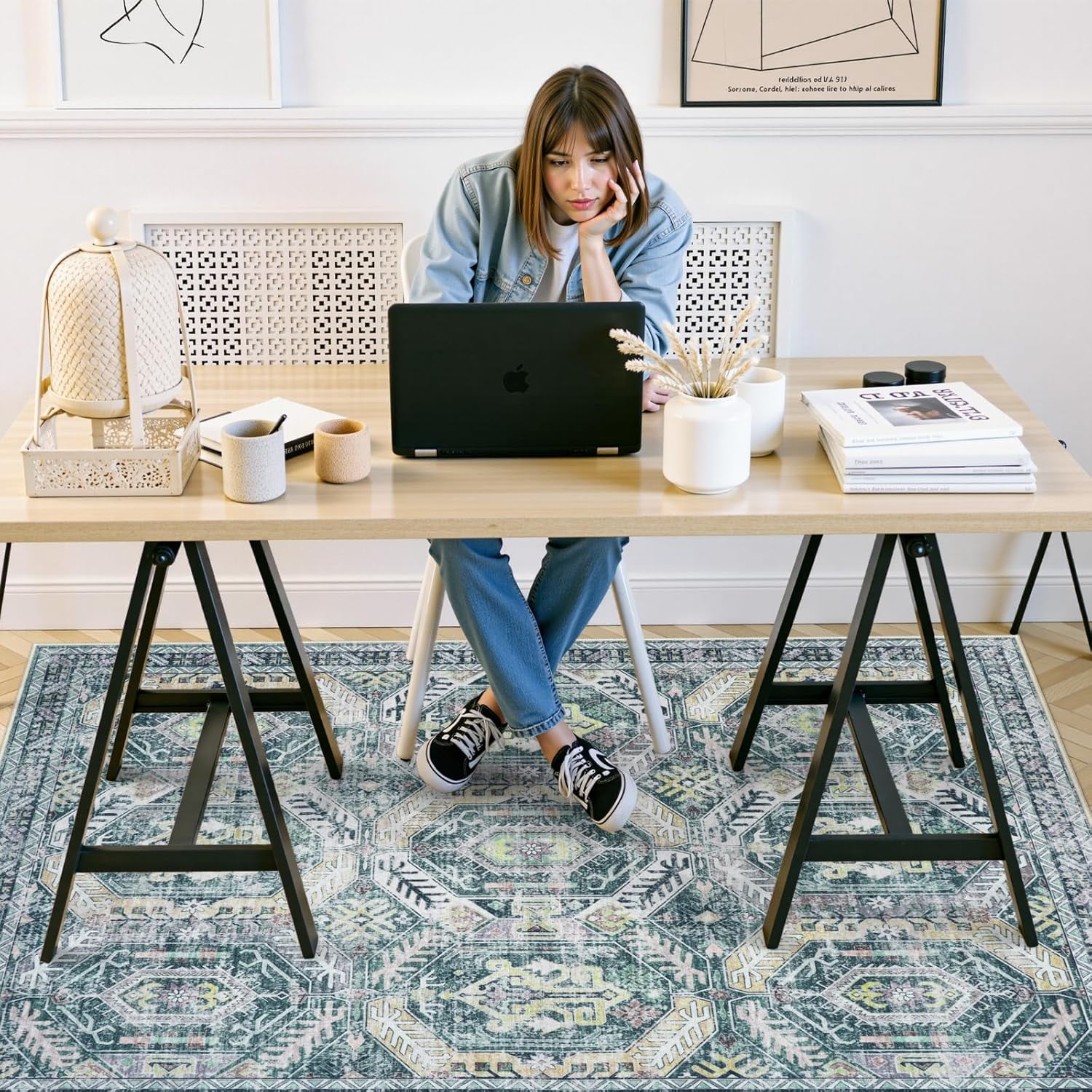 48x60 Home Office Chair Mat for Hardwood Floor, Non-Slip Desk Mat for ...