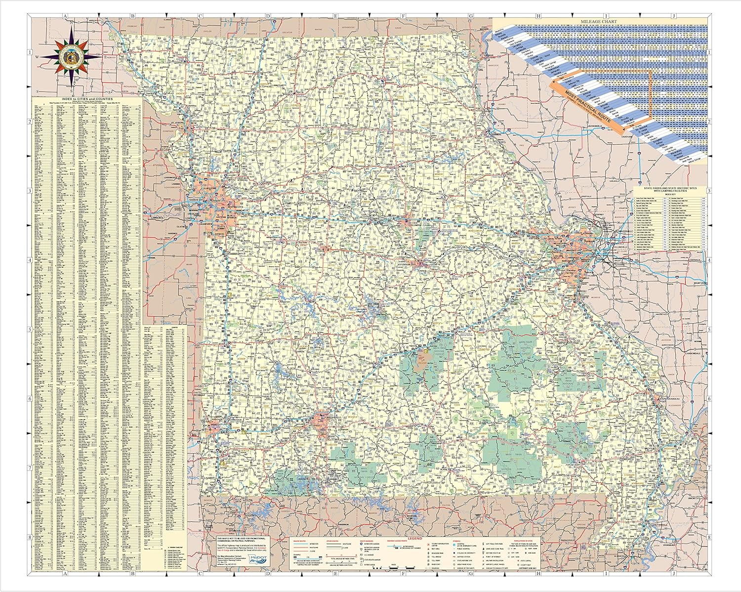 48x60 Missouri State Official Executive Laminated Wall Map - Walmart.com