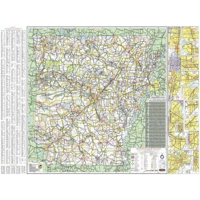 Swiftmaps 48x66 Arkansas State Executive Laminated Wall Map, UV ...