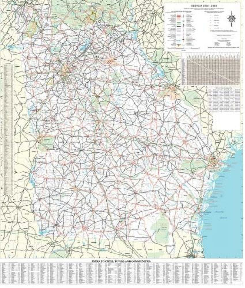 48x66 Georgia State Official Executive Laminated Wall Map - Walmart.com