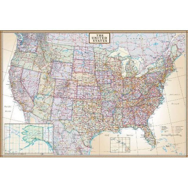 48x70 United States Executive Wall Map - Laminated - Walmart.com