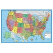 32x50 RMC Classic United States USA Wall Map Framed Edition - Black ...