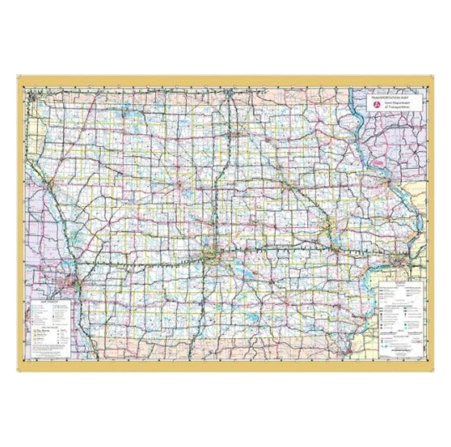48x78 Iowa State Official Executive Laminated Wall Map - Walmart.com