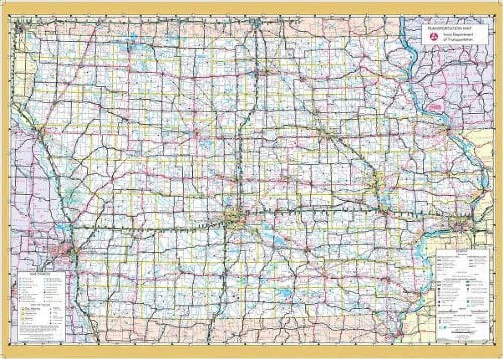 48x78 Iowa State Official Executive Laminated Wall Map - Walmart.com