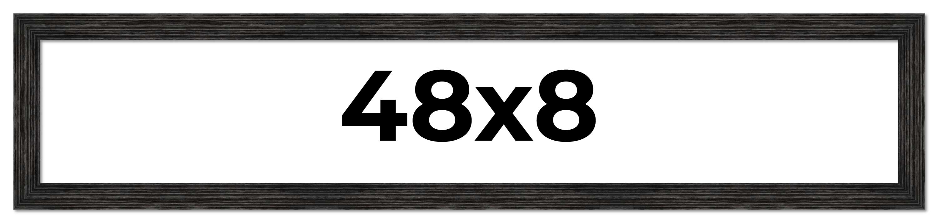 48x8 Frame Black Rustic Barnwood Solid Wood Picture Frame | 1.5 Inch Moulding Width | Includes ...