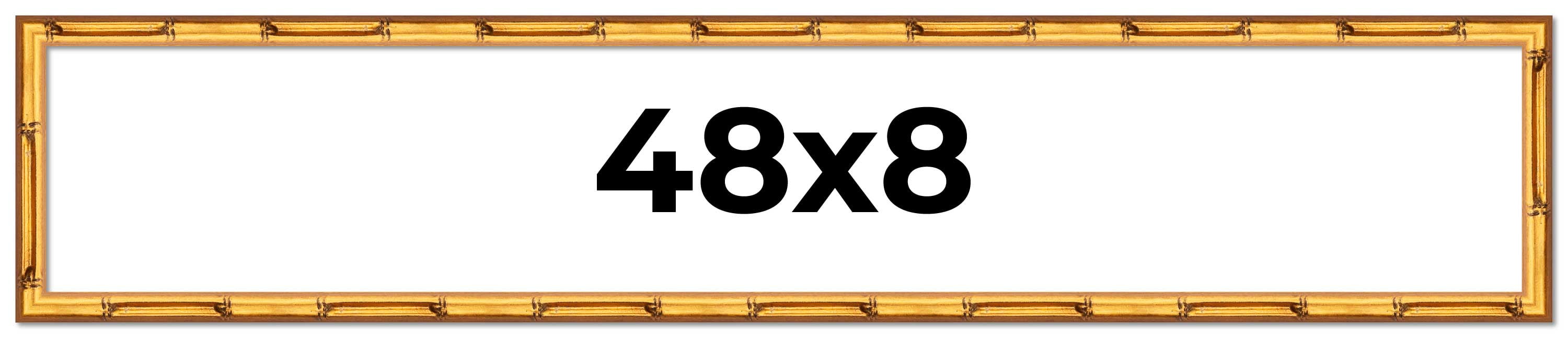 48x8 Frame Gold Bamboo Picture Frame - Complete Modern Photo Frame Includes UV Acrylic Shatter ...