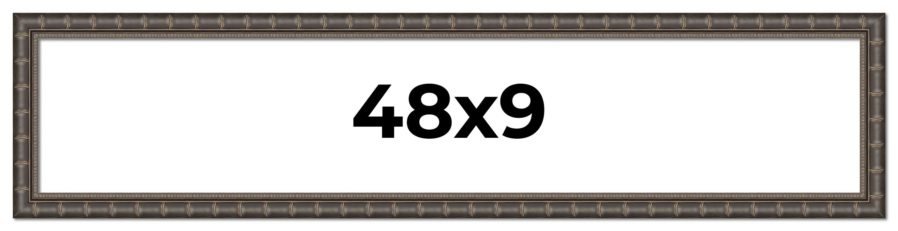 48x9 Frame Black Bamboo Solid Wood Picture Frame Width 1.5 Inches ...