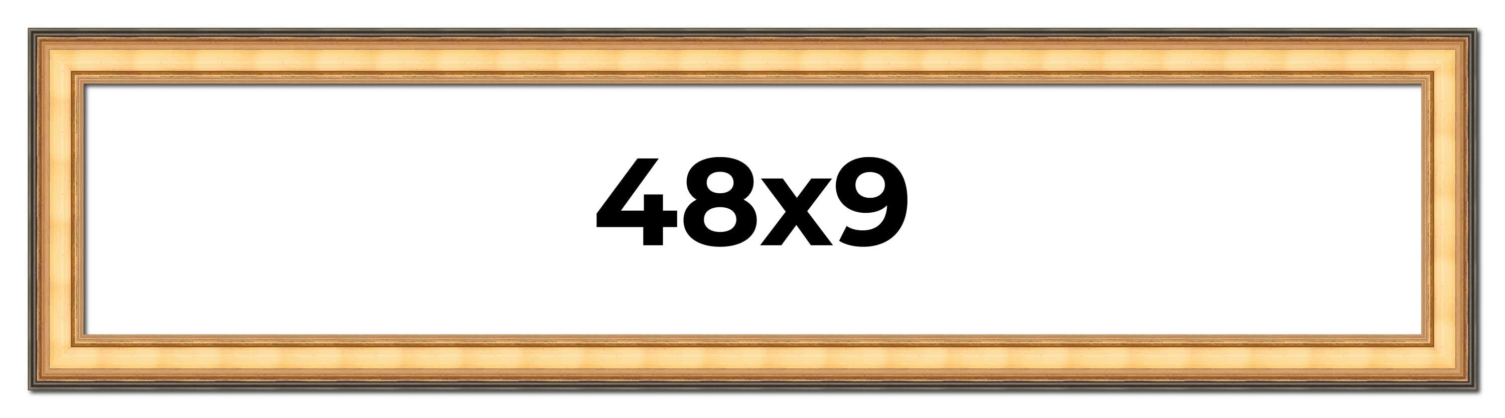 48x9 Frame Gold Plein Aire Solid Wood Picture Frame Width 2 Inches ...