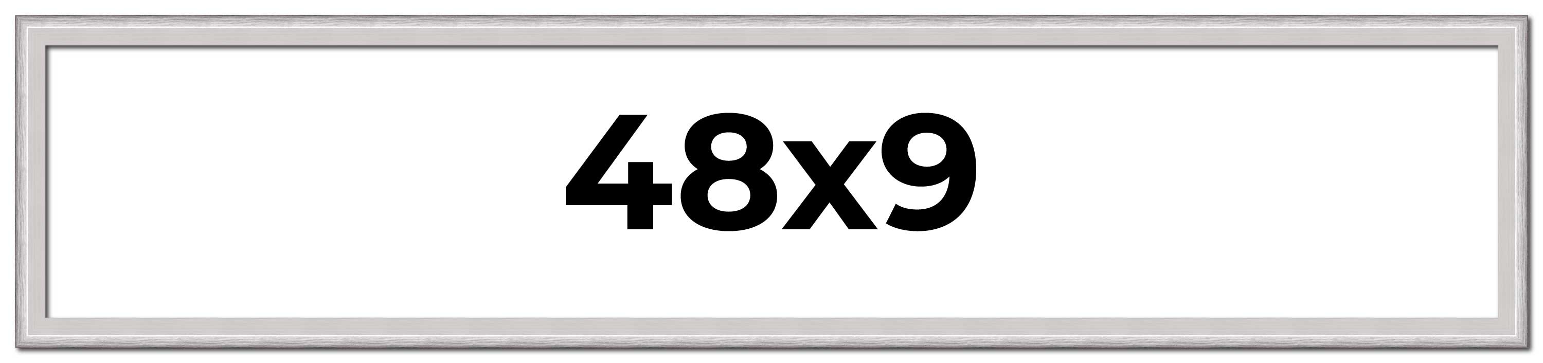 48x9 Frame Silver Inner Slope Bevel Picture Frame | 1 Inch Moulding ...