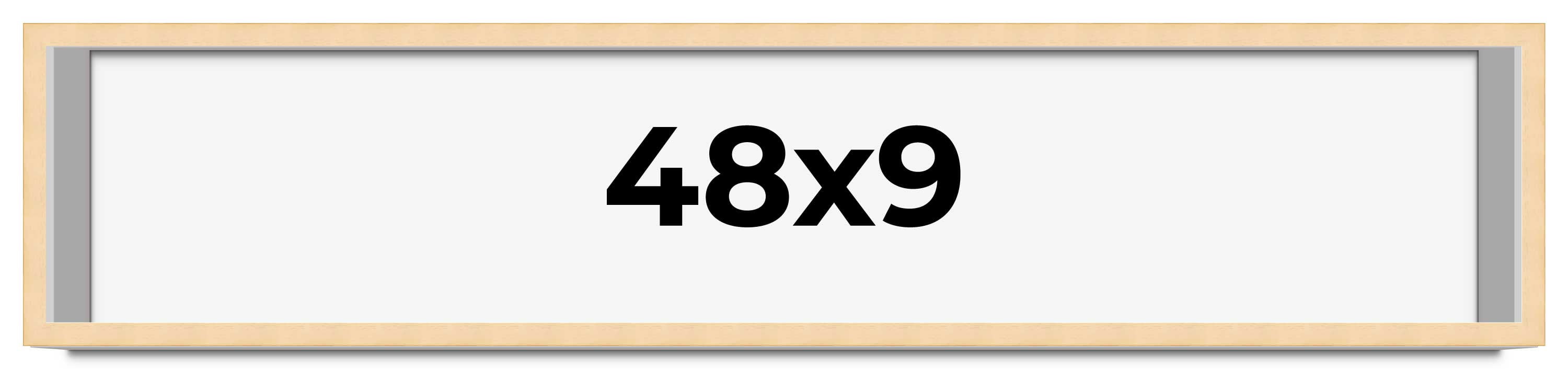 48x9 Shadow Box Frame Brown | 0.875 Inches Deep Real Wood Contemporary ...