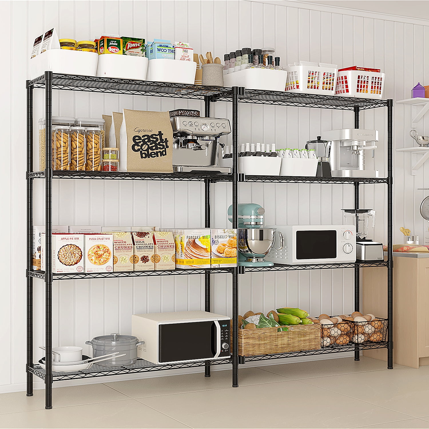 49.2''W Adjustable Storage Shelves NSF Wire Shelving Unit Multiple rows ...